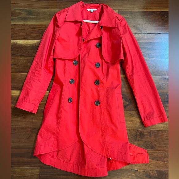 CAbi | Jackets & Coats | Cabi Midlength Red Trenchcoat With Removable ...